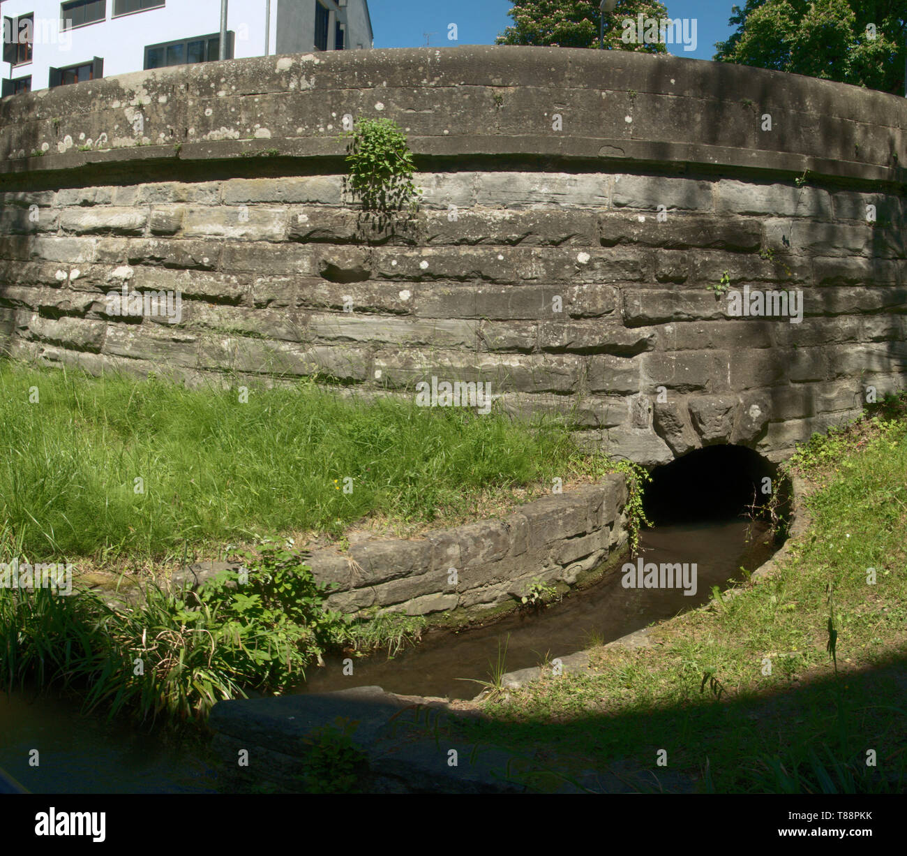 Section of the defensive wall and ditch around Überlingen's historic ...