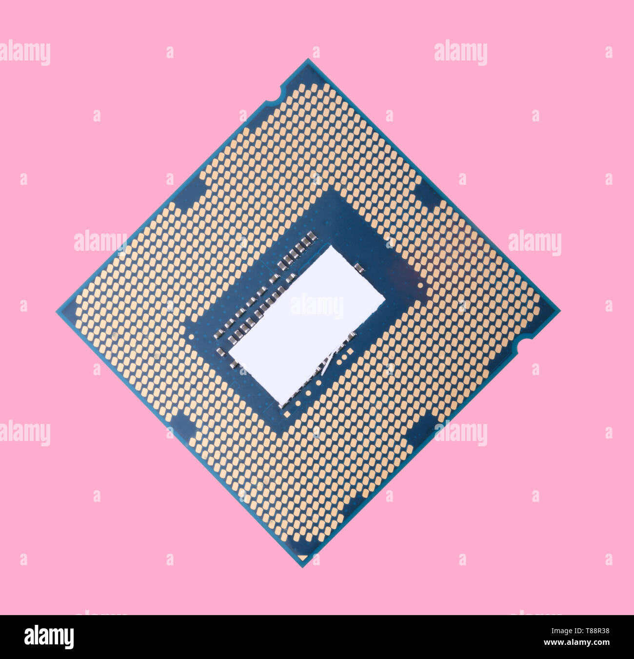 central Processor unit isolated on pink background at dry sunny day ...