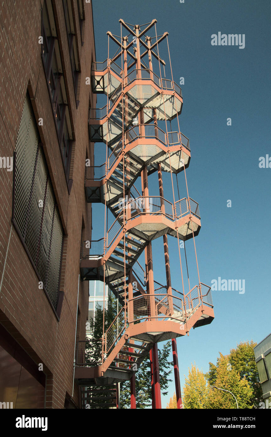 Exterior fire-escape on building in Oerlikon, Zurich Stock Photo - Alamy