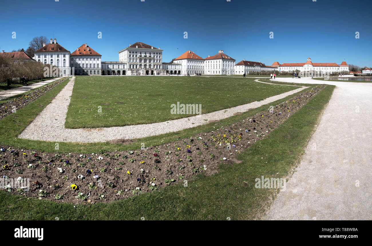 Schloss Nymphenburg in Münich, the "Palace of the Nymph", a baroque ...