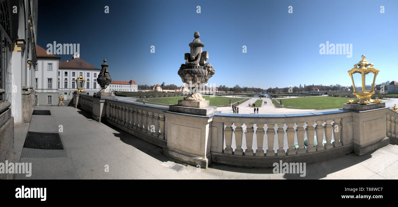 Schloss Nymphenburg in Münich, the "Palace of the Nymph", a baroque ...