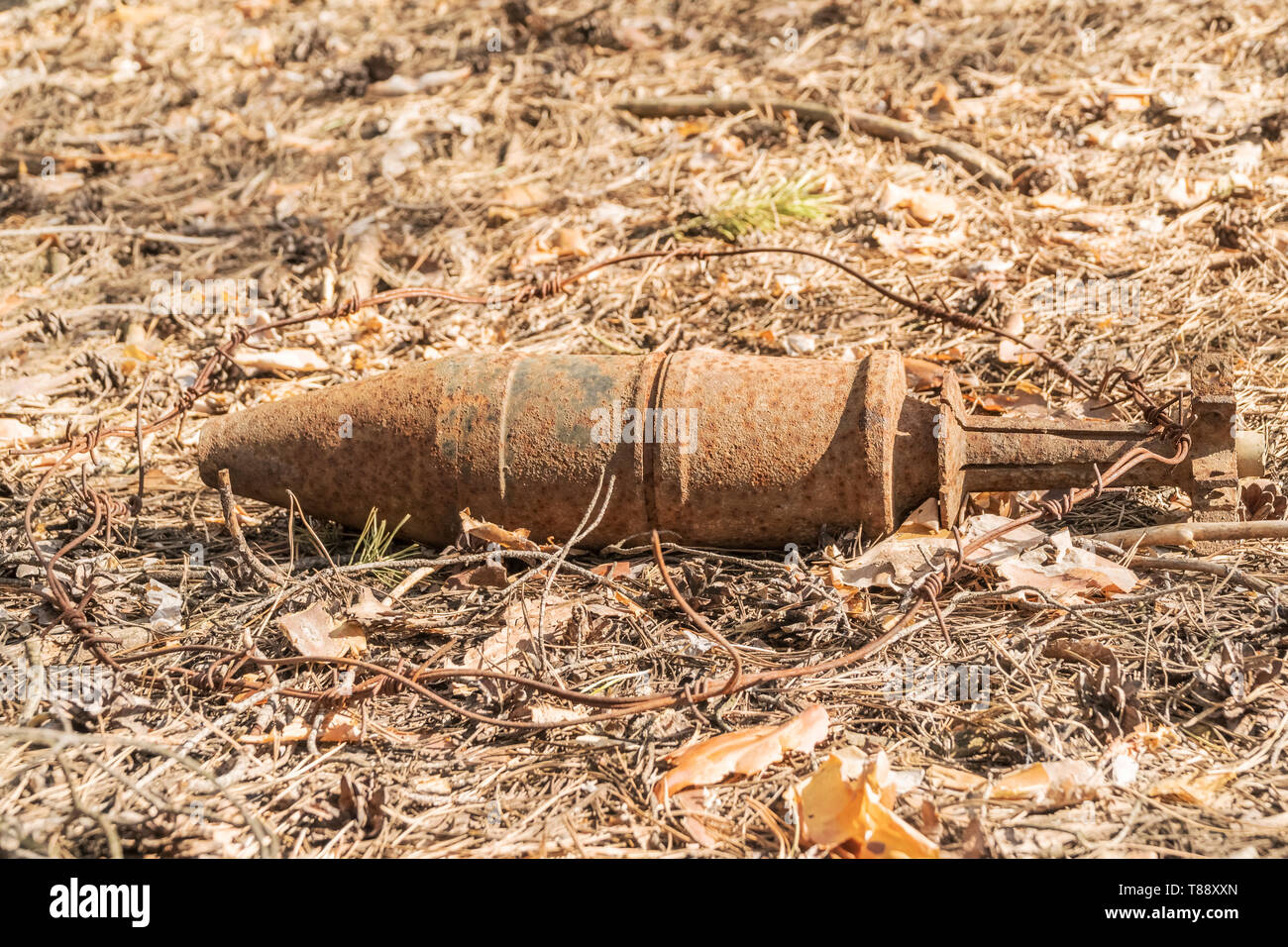 Old unexploded shell in ground hi-res stock photography and images - Alamy