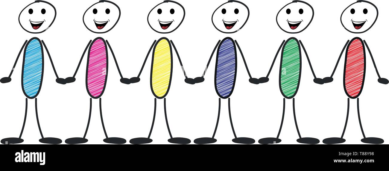 Stick Figure People Holding Hands