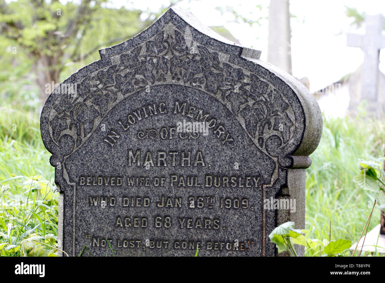 Decorated Gravestone Martha, Loving memory Stock Photo - Alamy