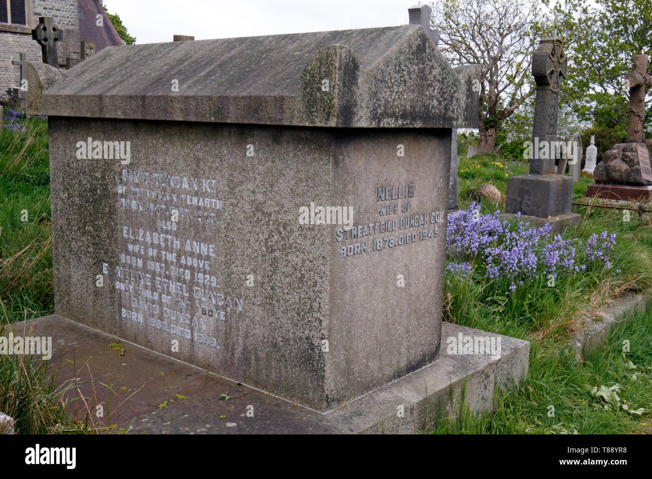 Large tomb in a graveyard in Wales Stock Photo - Alamy