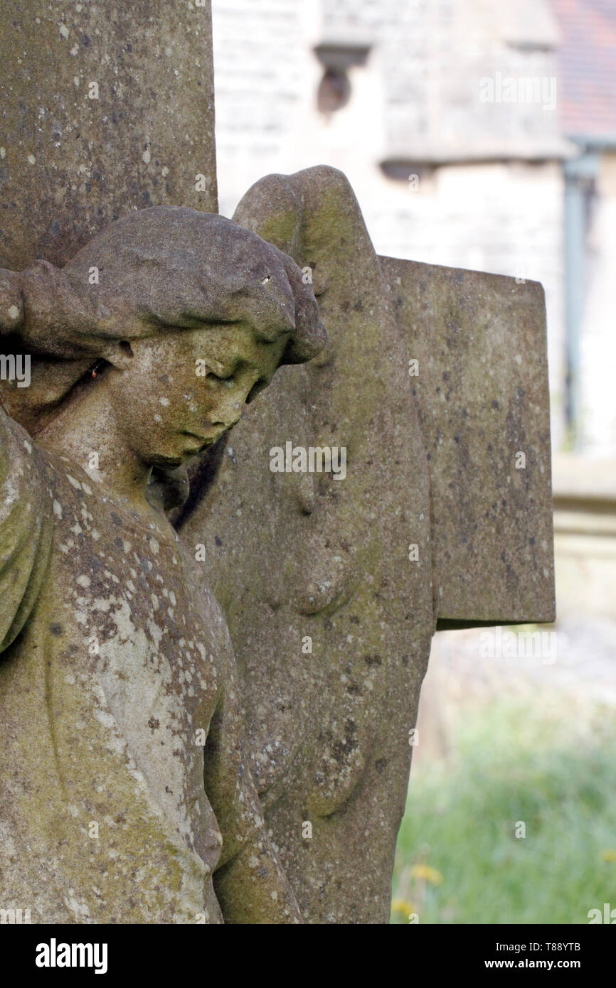 winged angel on a cross Stock Photo - Alamy