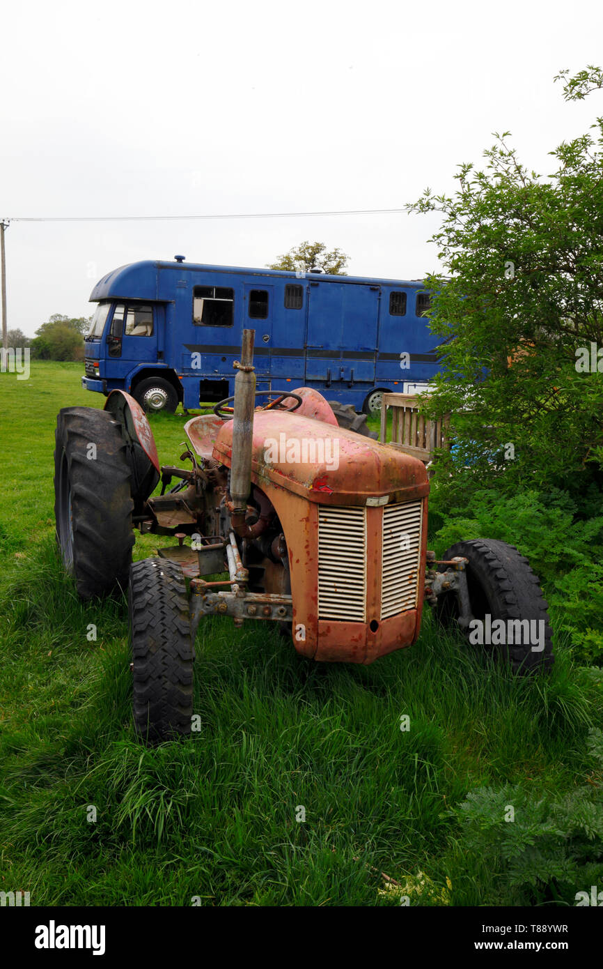 Old vintage rusty red Ferguson Tractor Stock Photo - Alamy