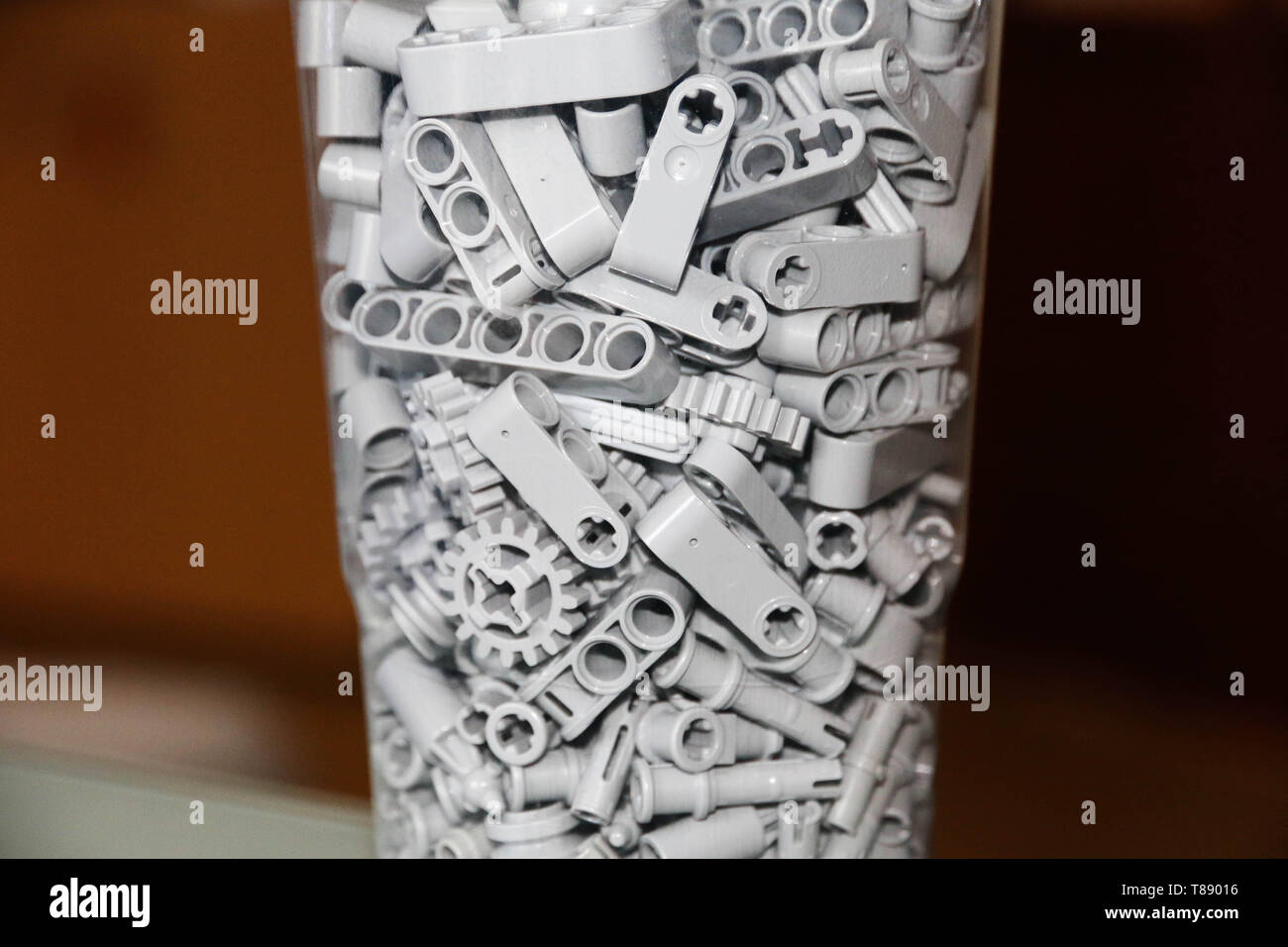 LEGO Technic bricks in light bluish gray color Stock Photo - Alamy