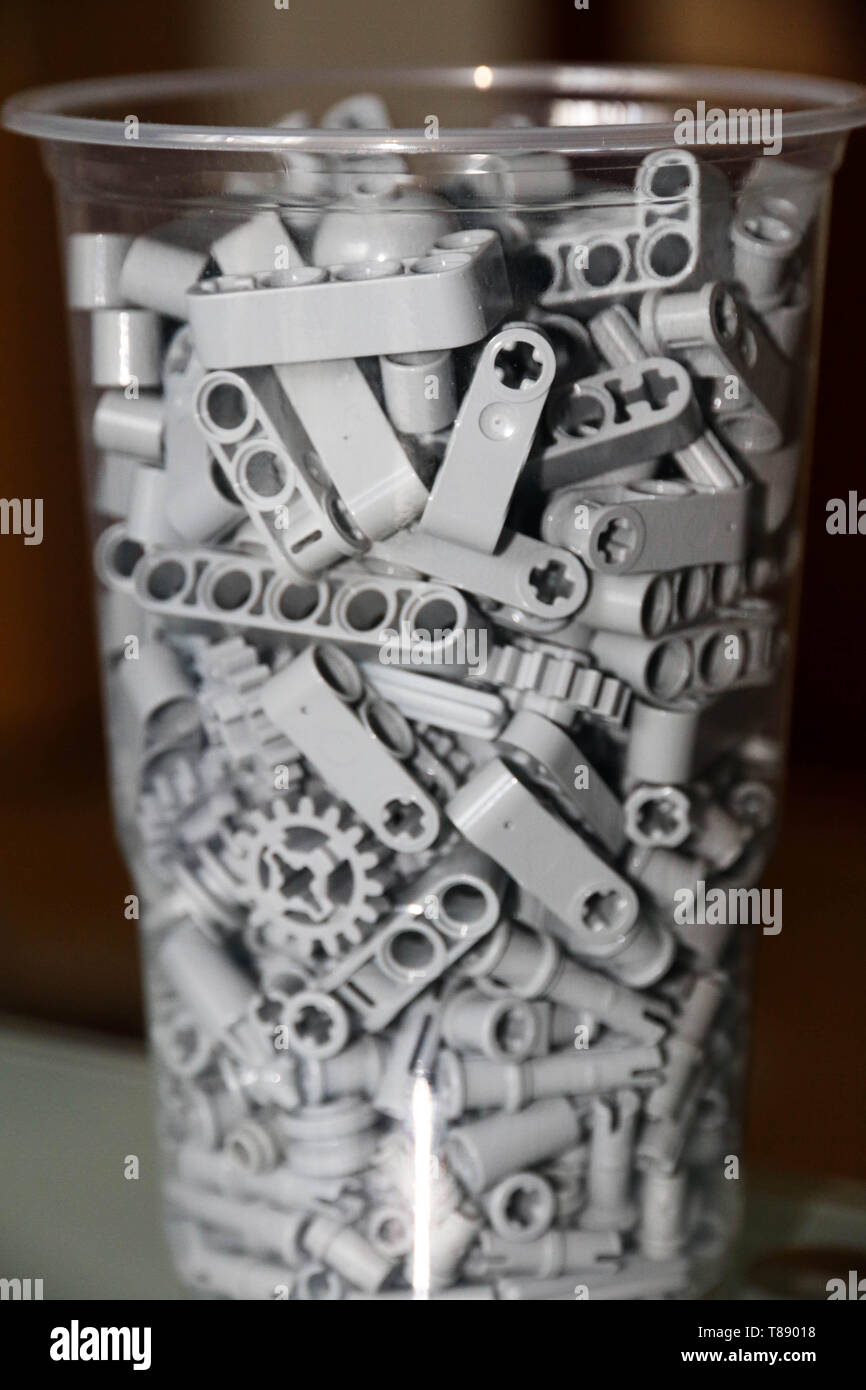 LEGO Technic bricks in light bluish gray color Stock Photo - Alamy