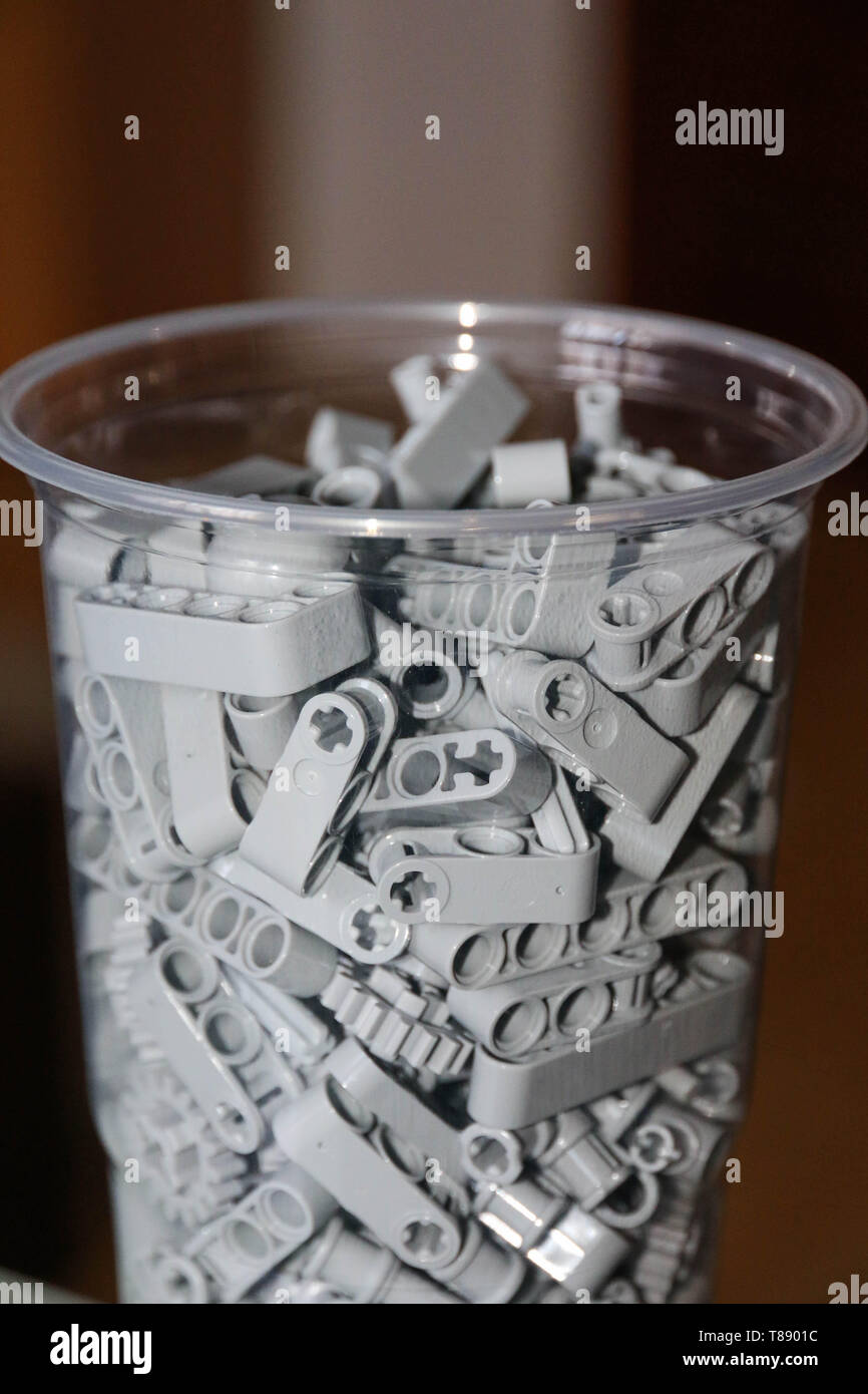 LEGO Technic bricks in light bluish gray color Stock Photo - Alamy
