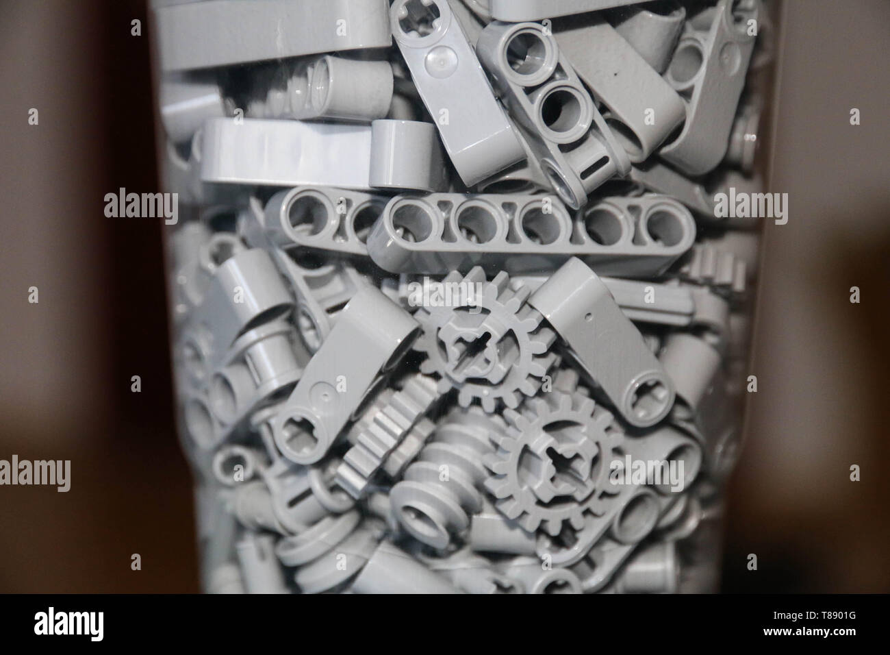 LEGO Technic bricks in light bluish gray color Stock Photo - Alamy