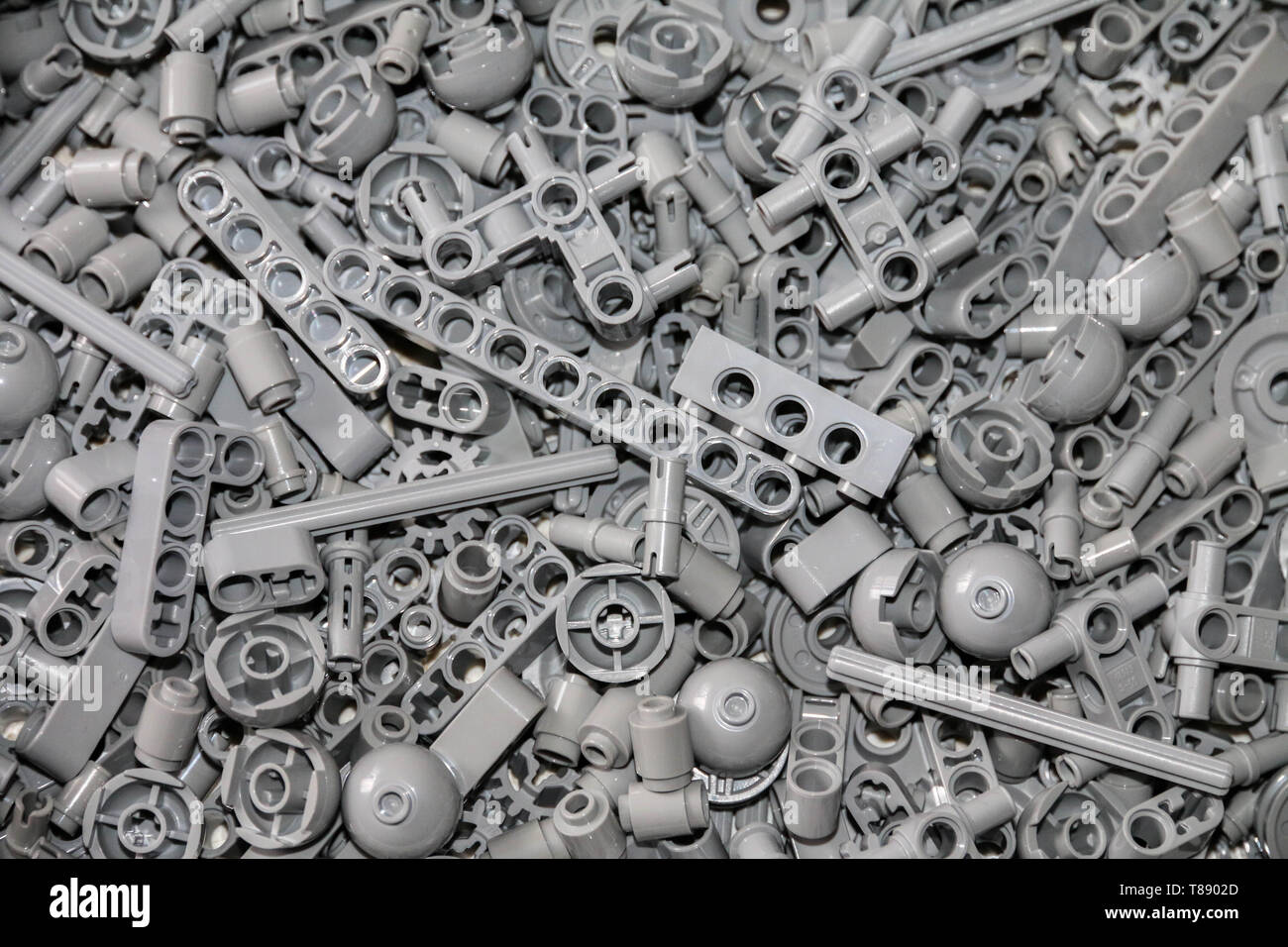 LEGO Technic bricks in light bluish gray color Stock Photo - Alamy