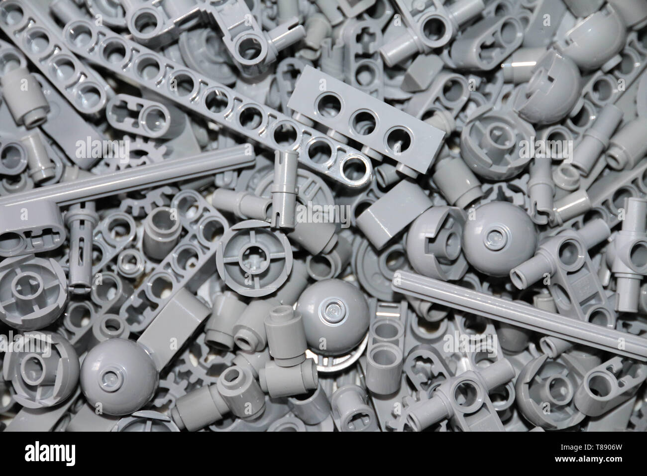 LEGO Technic bricks in light bluish gray color Stock Photo - Alamy