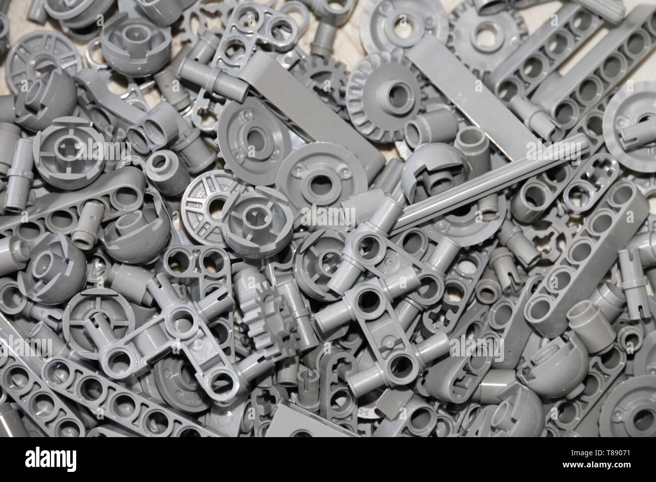 LEGO Technic bricks in light bluish gray color Stock Photo - Alamy