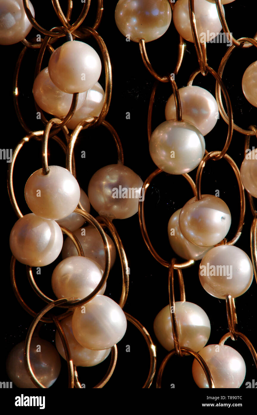 Hand-made pearl jewellery on display in Tuscany Stock Photo - Alamy