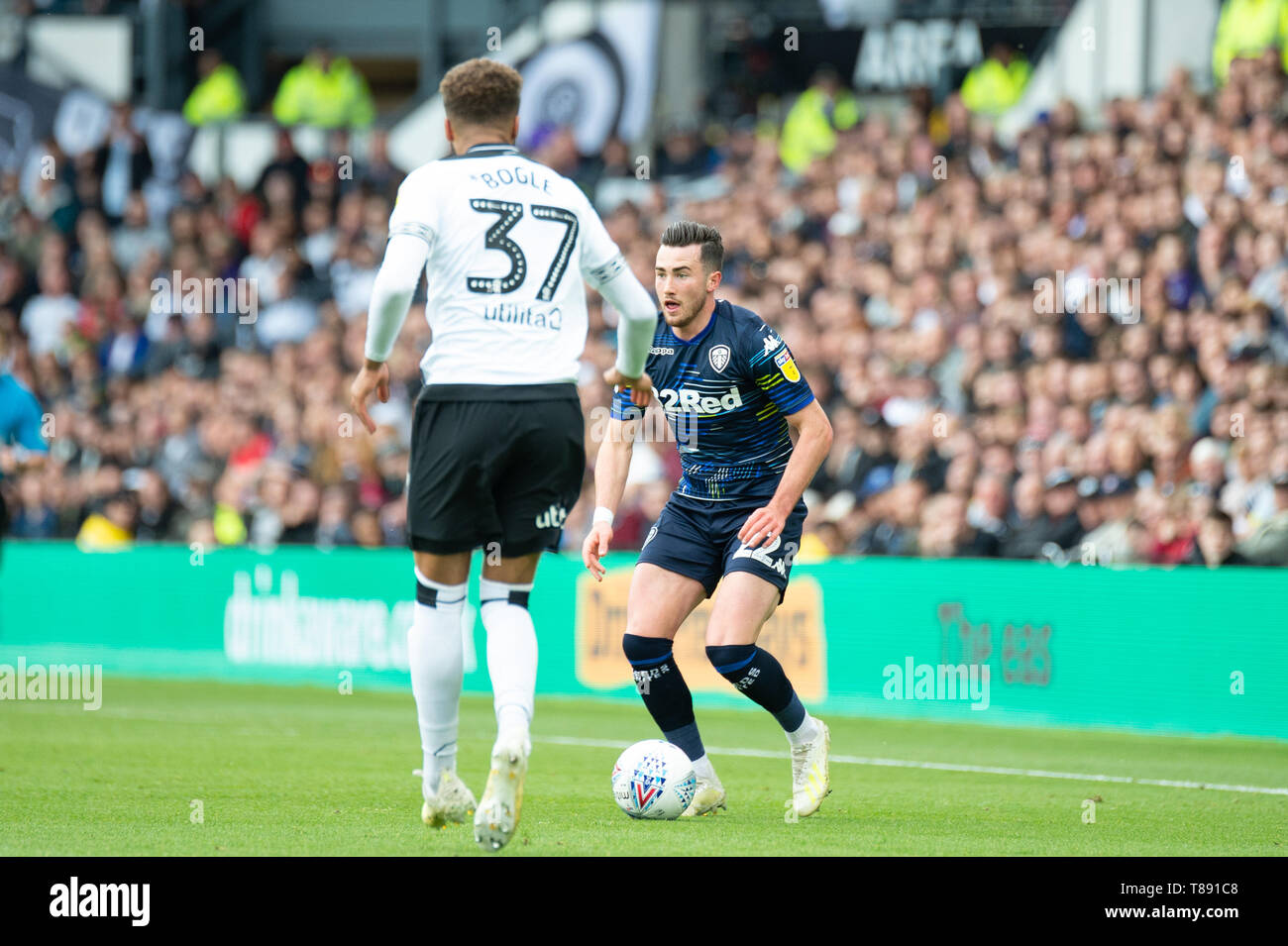 Derby, UK. 11th May, 2019. Jack Harrison of Leeds United during the ...