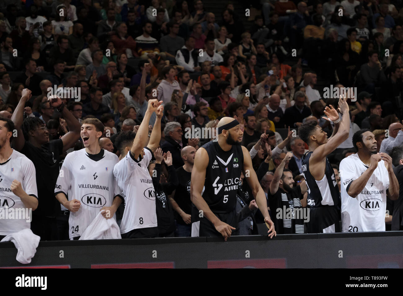 Paris, France. 11th May, 2019. Joy of the ASVEL team dring the French ...