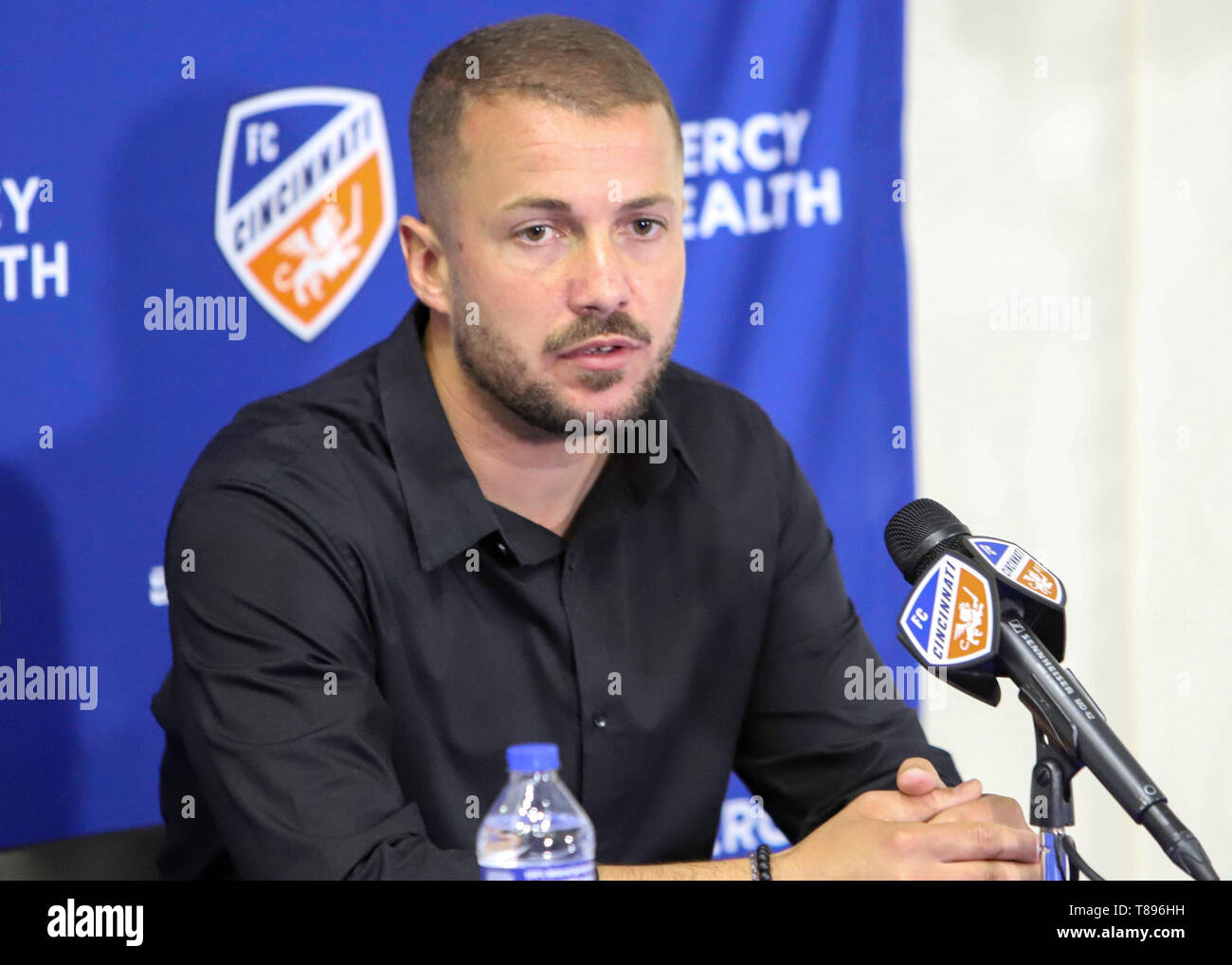 Cincinnati, Ohio, USA. 11th May, 2019. FC Cincinnati coach Yoann Damet ...