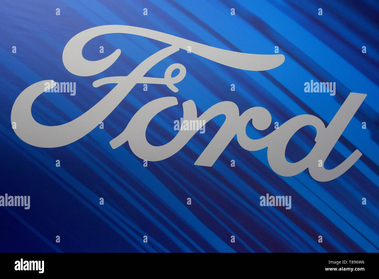 Corporate image of the automotive brand Ford that exhibits its vehicles ...
