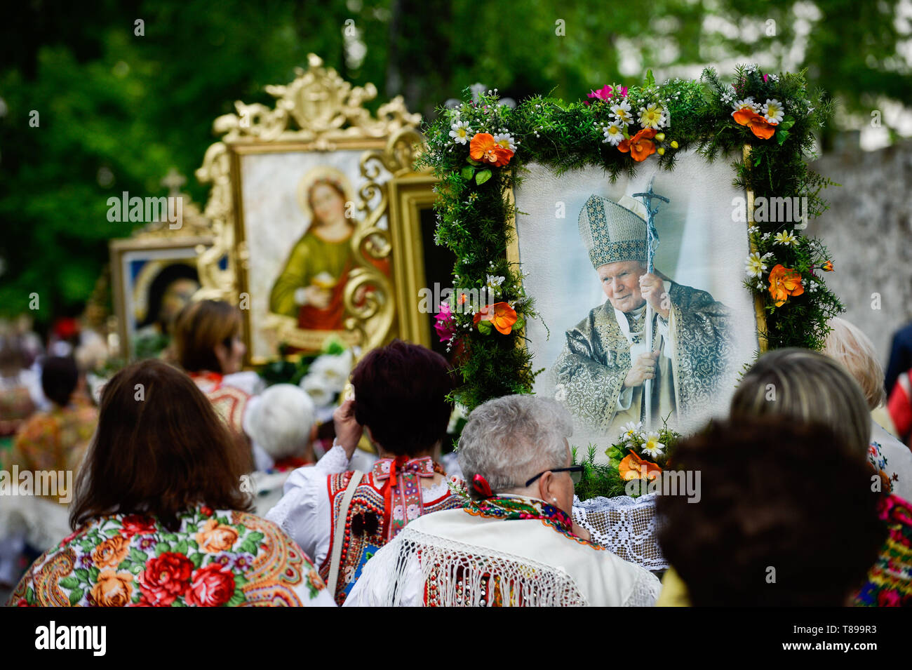 Krakow, Poland. 12th May, 2019. Religious catholic paintings seen ...