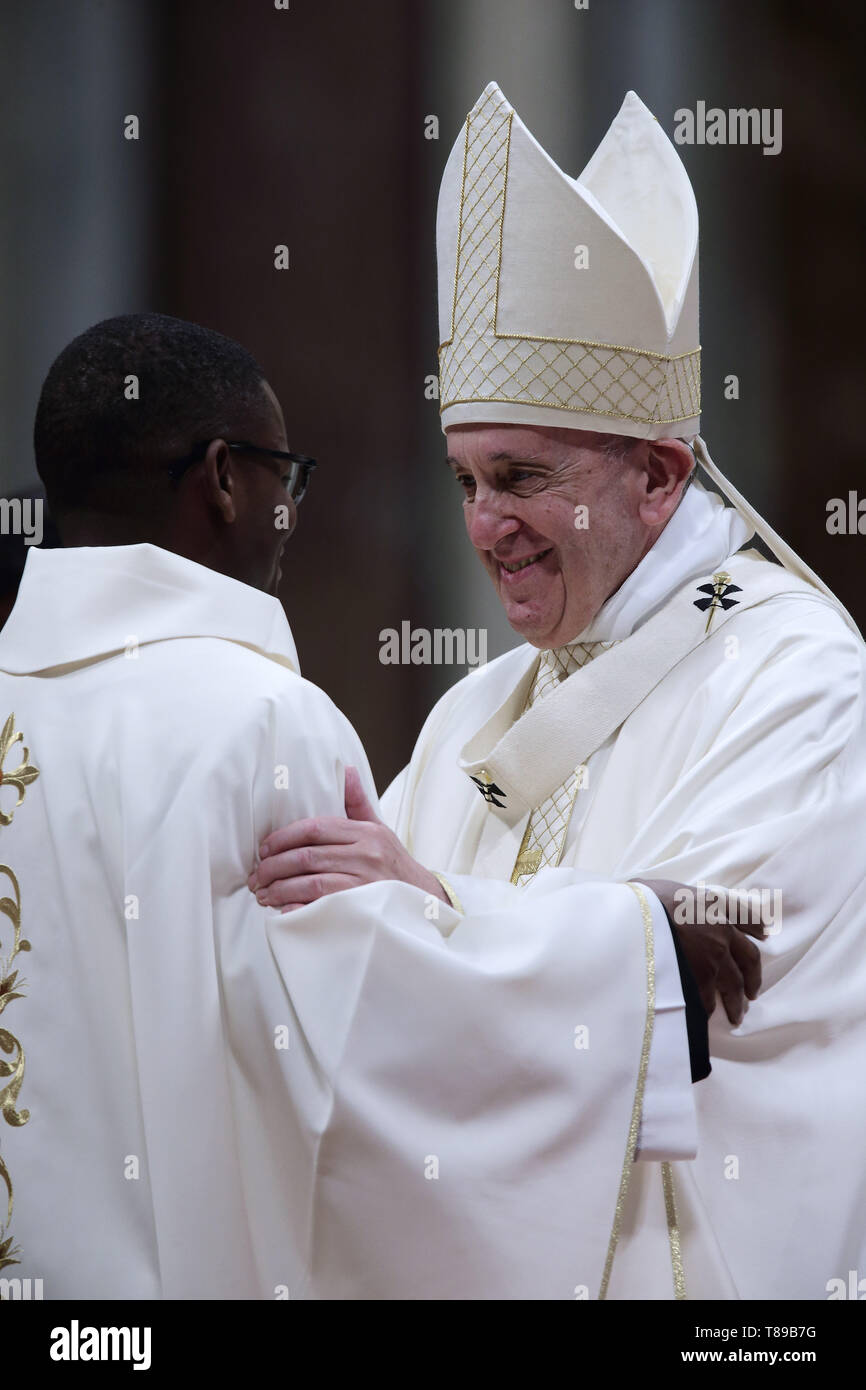Holy See, Vatican. 12th May, 2019. POPE FRANCIS celebrates holy mass ...