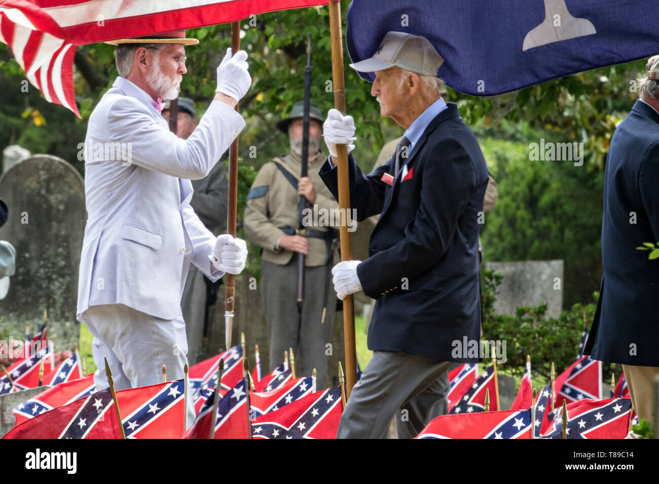 Charleston, USA. 11th May, 2019. Confederate descendants parade the ...