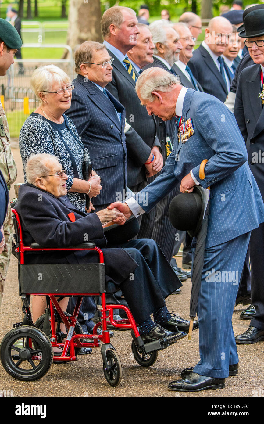 London, UK. 12th May, 2019. After the parade, Prince Charles meets ...