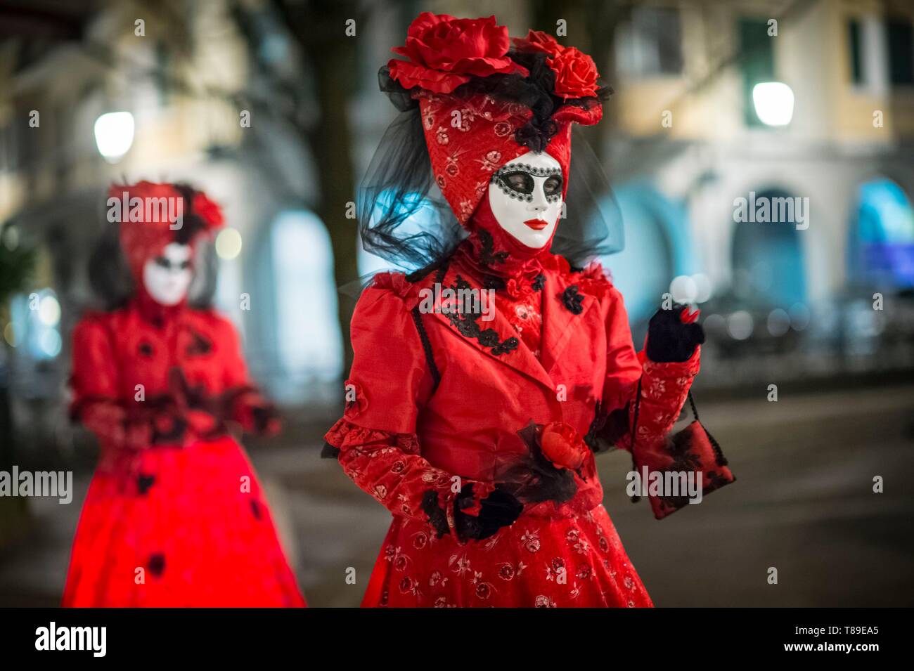 France, Haute Savoie, Annecy, sumptuous costumes during the Venetian ...