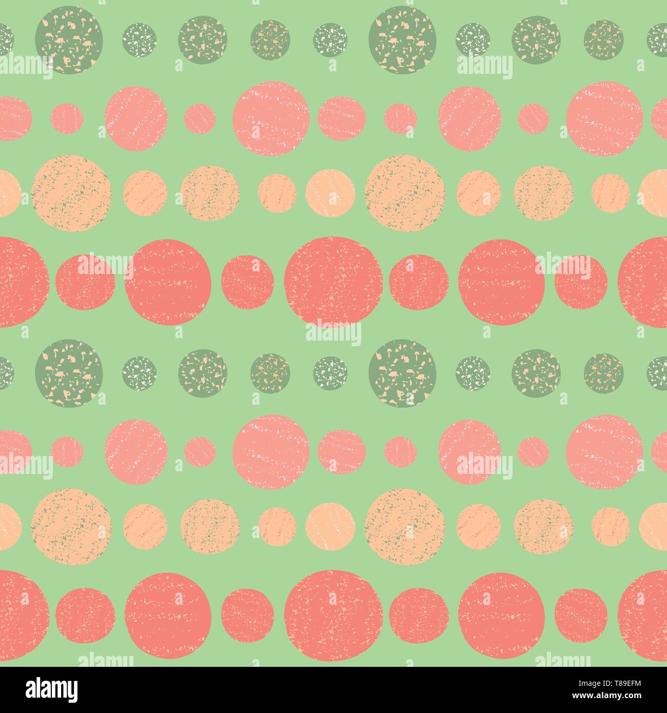 Hand drawn circles in vibrant tropical colours. Seamless horizontal ...