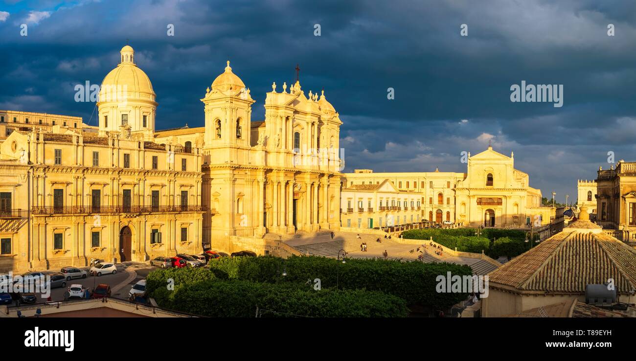 Italy, Sicily, Noto, UNESCO World Heritage site, San Nicolo cathedral ...