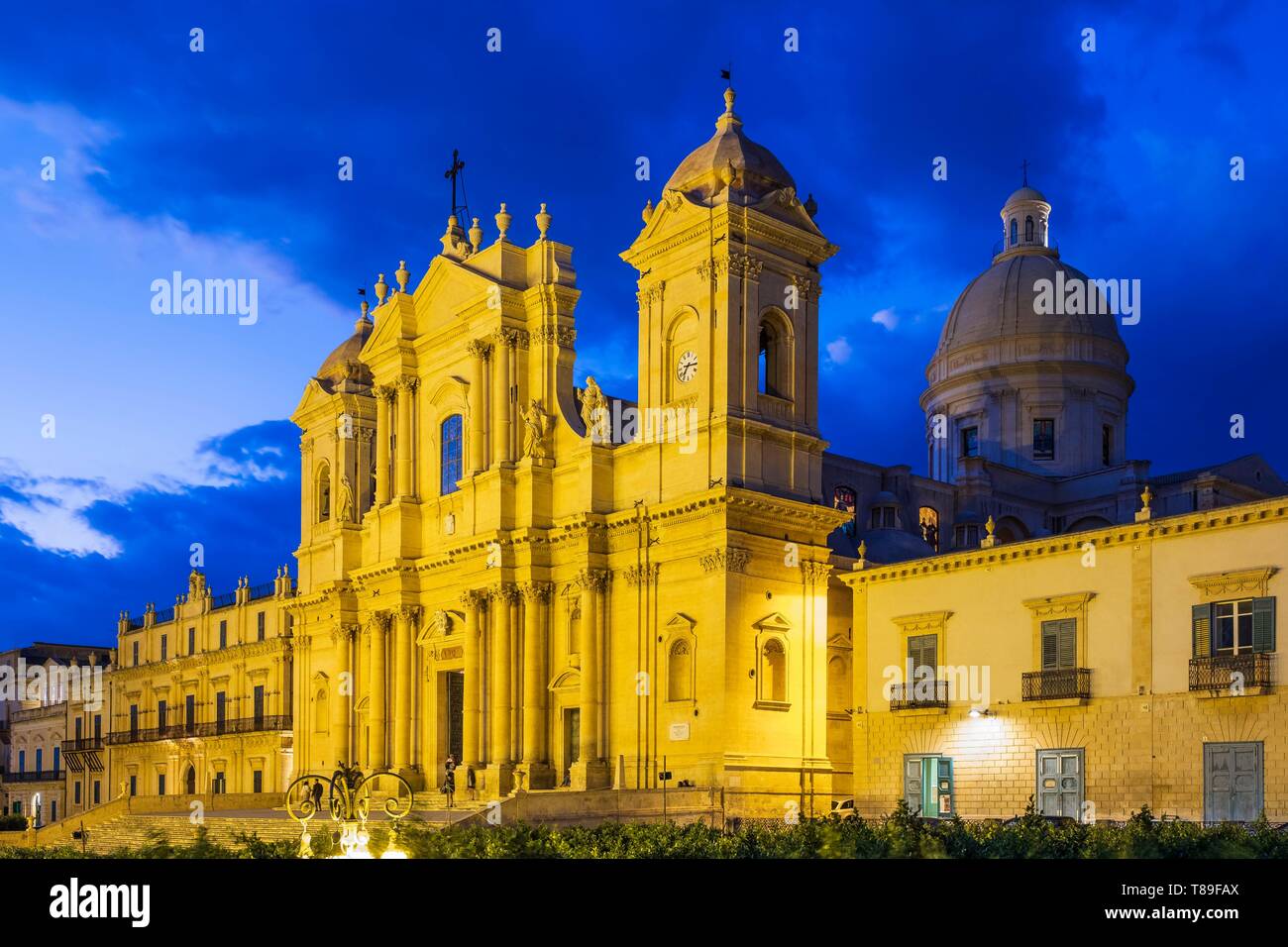 Italy, Sicily, Noto, UNESCO World Heritage site, San Nicolo cathedral ...