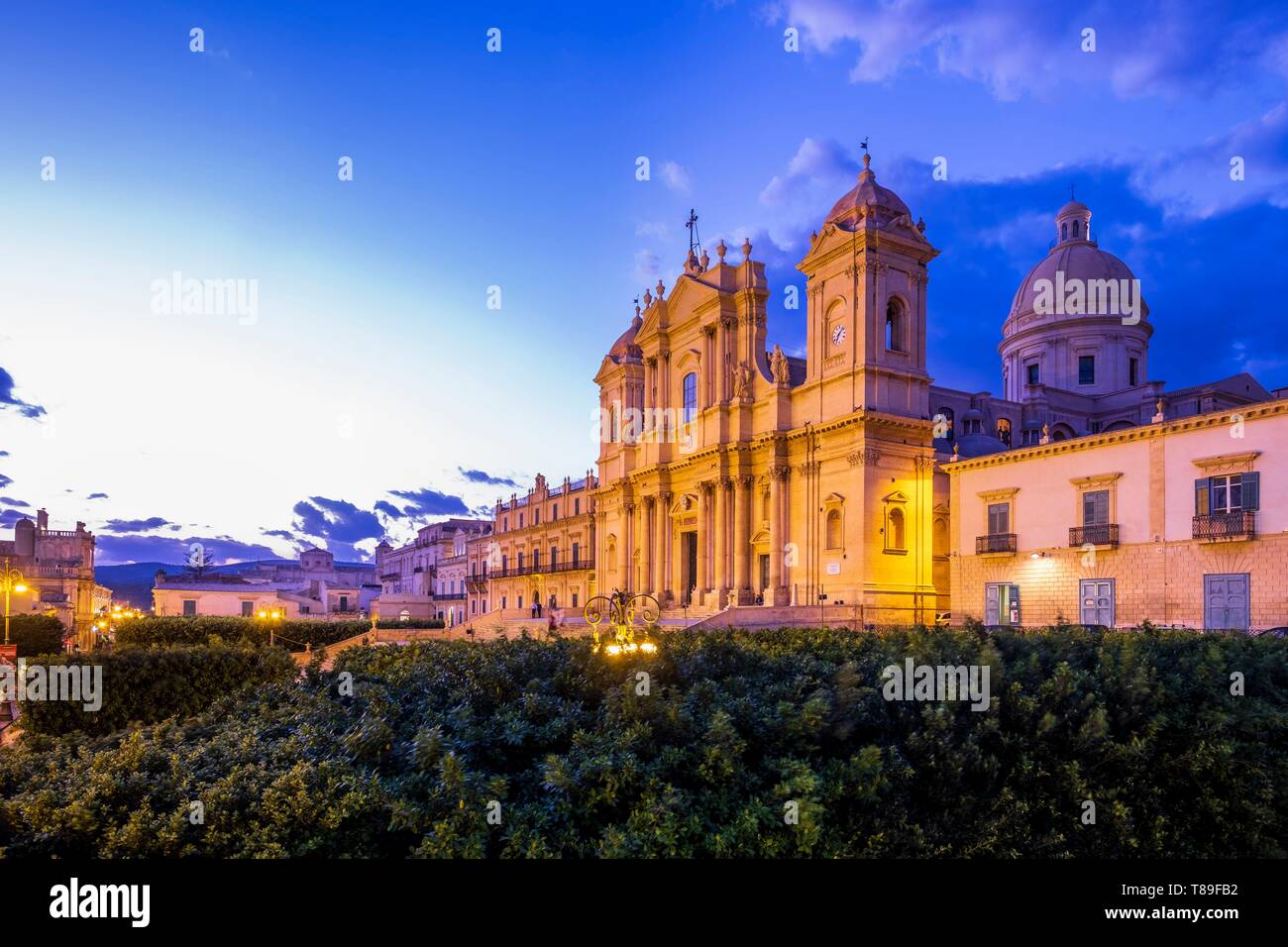 Italy, Sicily, Noto, UNESCO World Heritage site, San Nicolo cathedral ...