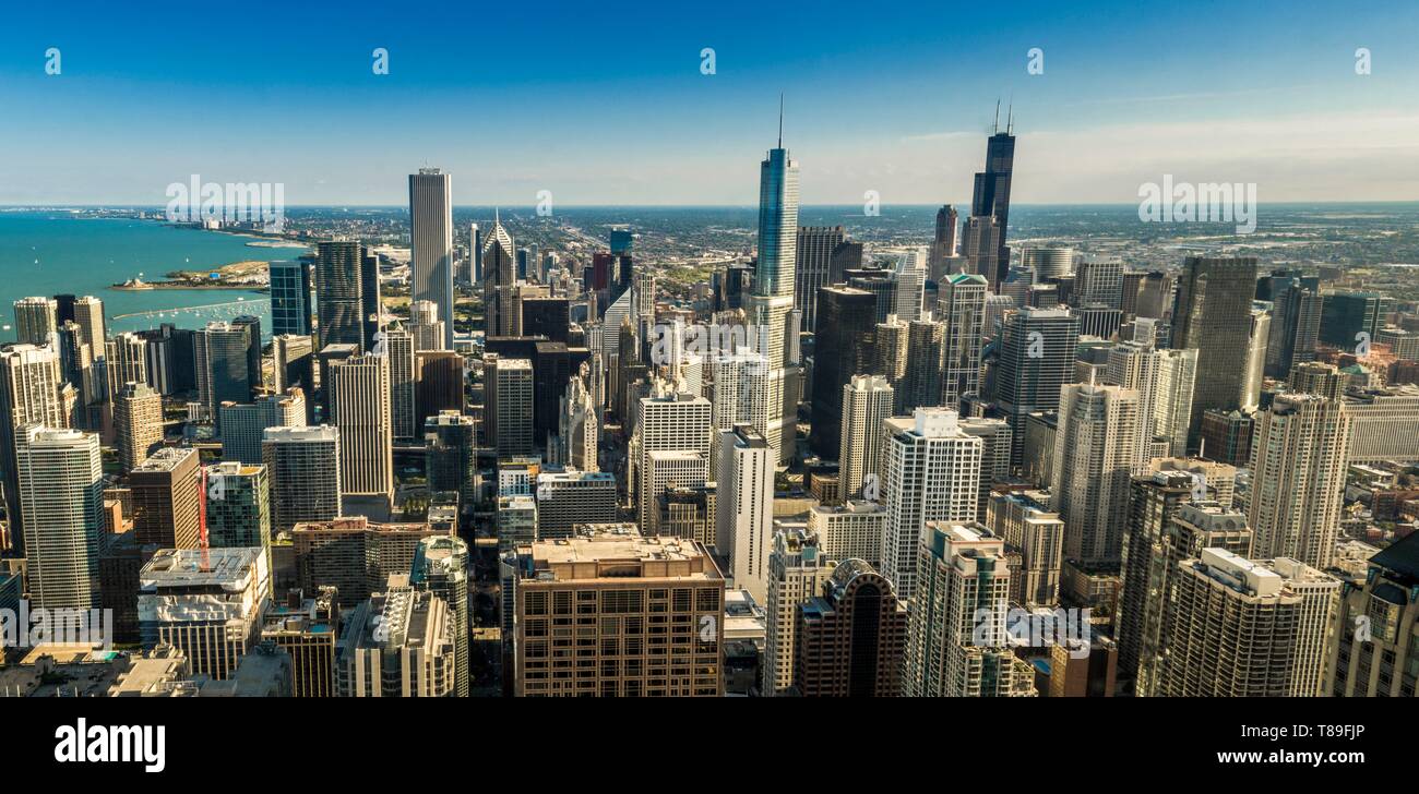 United States, Illinois, view from Hankock tower Stock Photo - Alamy