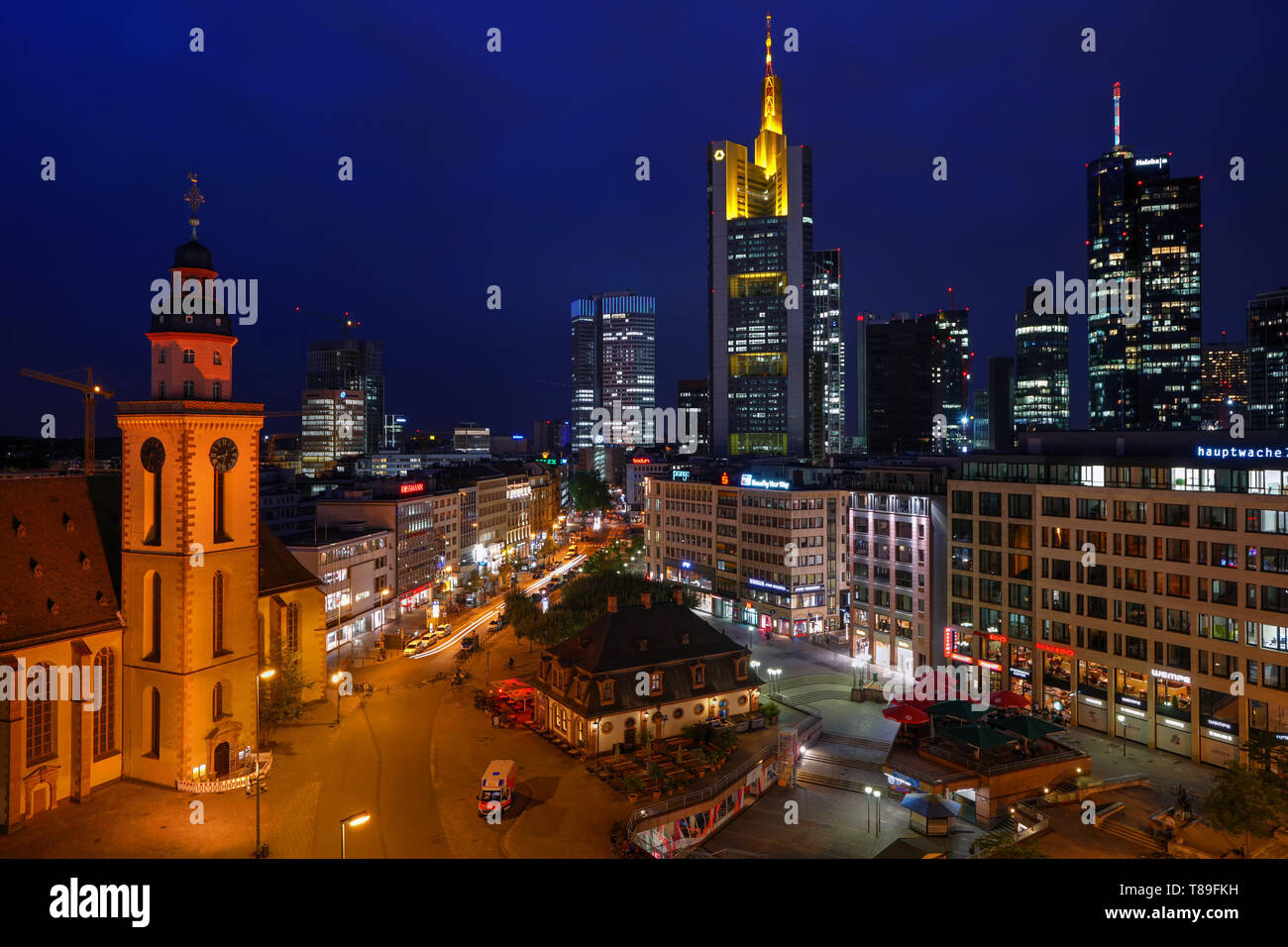 Downtown, Frankfurt am Main, Germany. View from GALERIA (Kaufhof ...