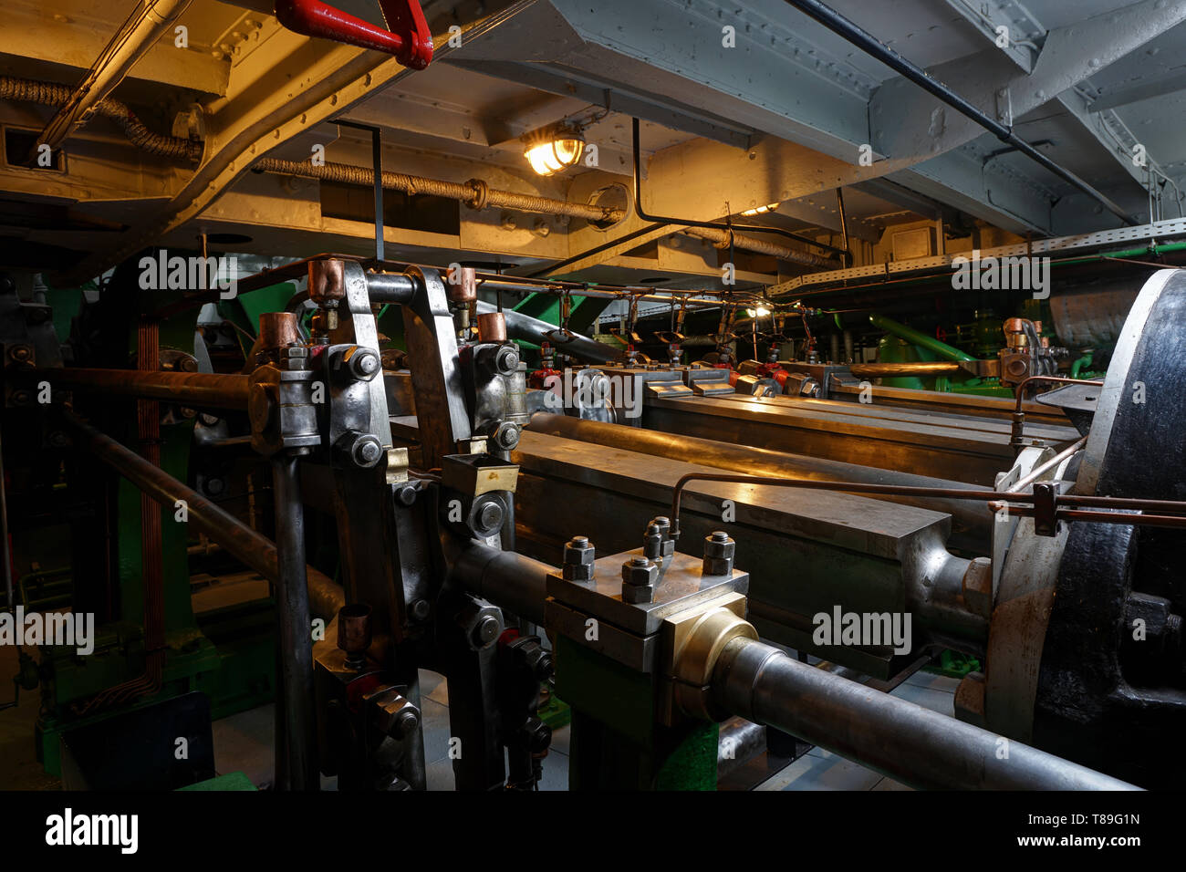 Old Steam Tugboat Engine. Regensburg Museum of Danube Shipping ...