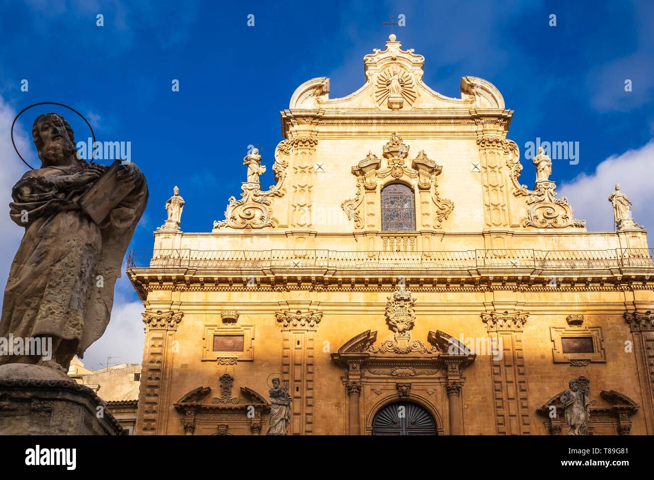 Italy, Sicily, Modica, UNESCO World Heritage site, San Pietro church ...