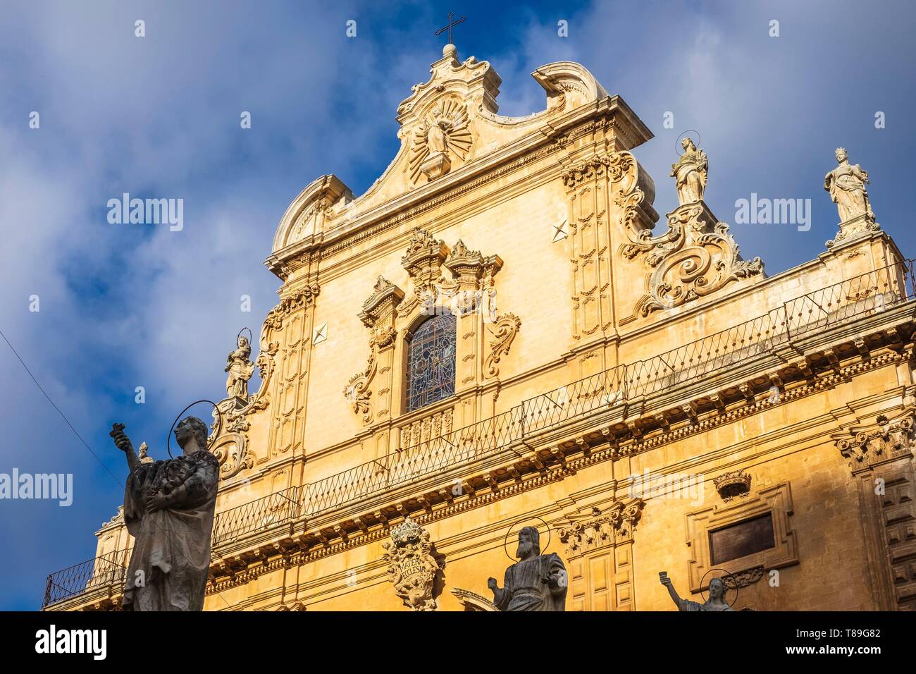 Italy, Sicily, Modica, UNESCO World Heritage site, San Pietro church ...