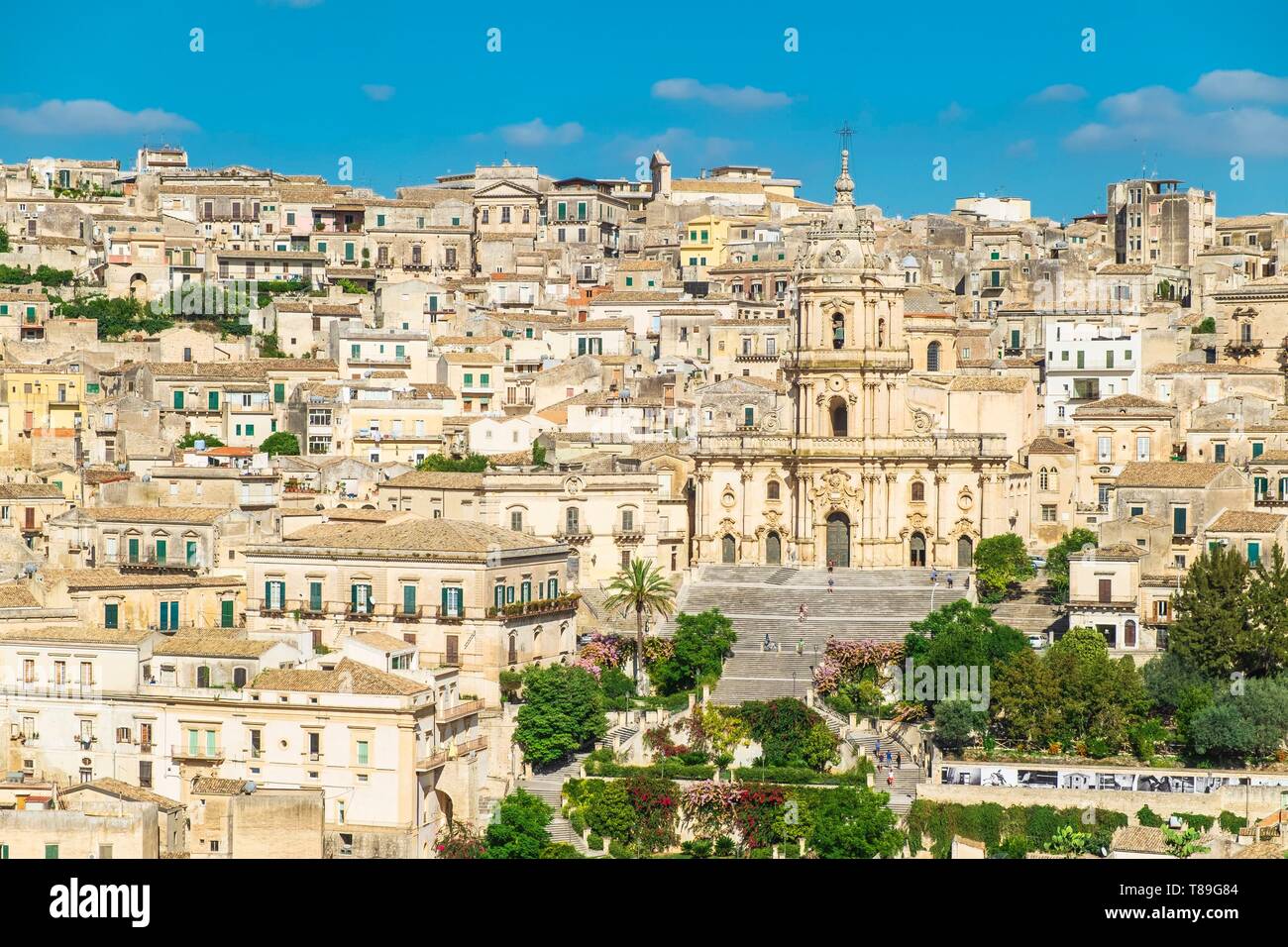 Italy, Sicily, Modica, UNESCO World Heritage site, San Giorgio Baroque ...