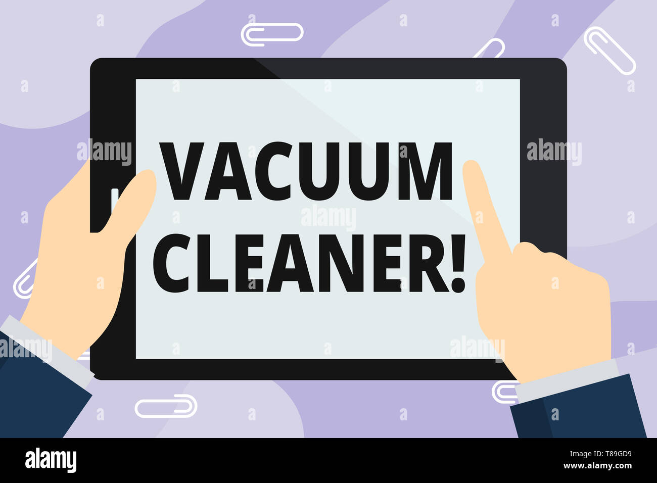 Handwriting text writing Vacuum Cleaner. Conceptual photo machine that ...