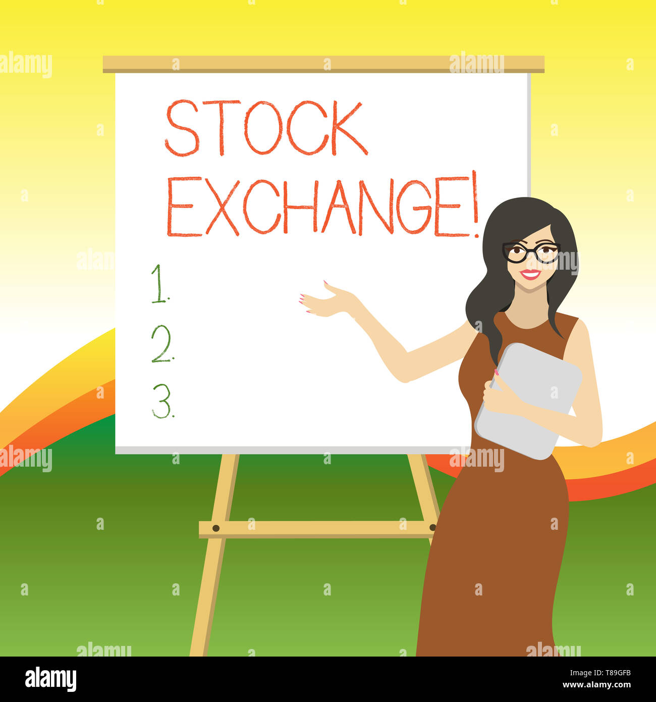 Writing note showing Stock Exchange. Business concept for the place ...