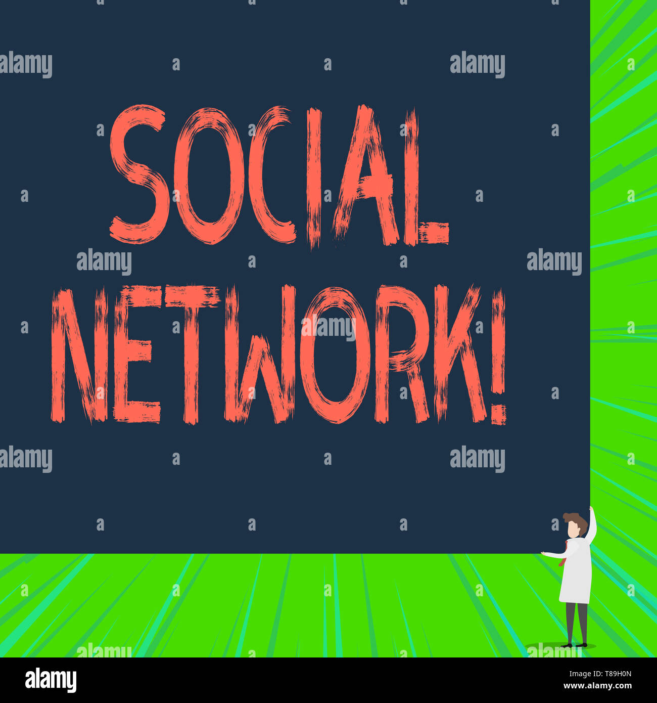 Writing note showing Social Network. Business concept for a network of ...