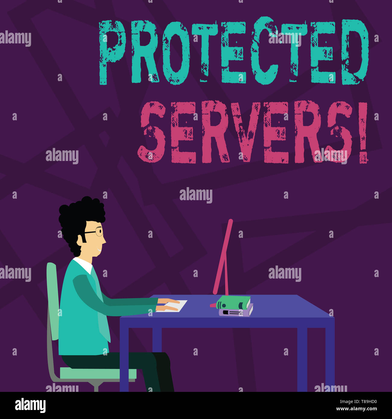 Handwriting text Protected Servers. Conceptual photo technology for ...