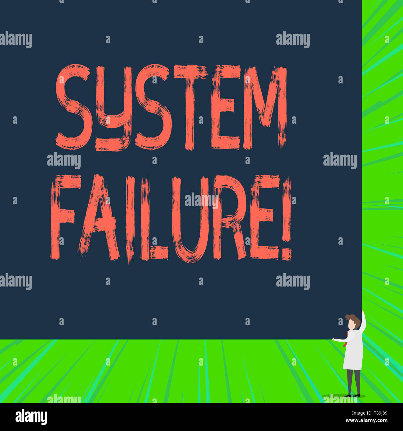 Writing note showing System Failure. Business concept for Occur because ...