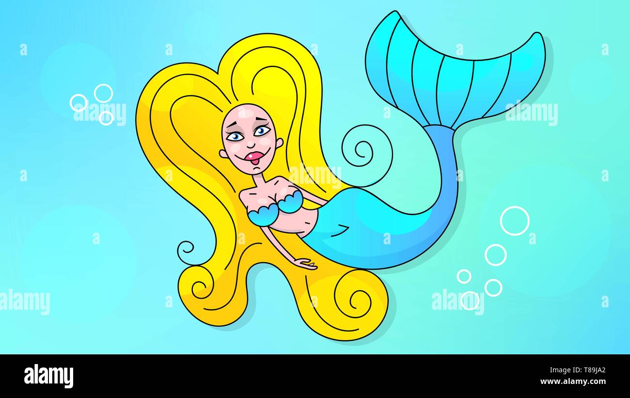 Beautiful Mermaid . Illustration For T Shirts And Fabrics Or Kids ...
