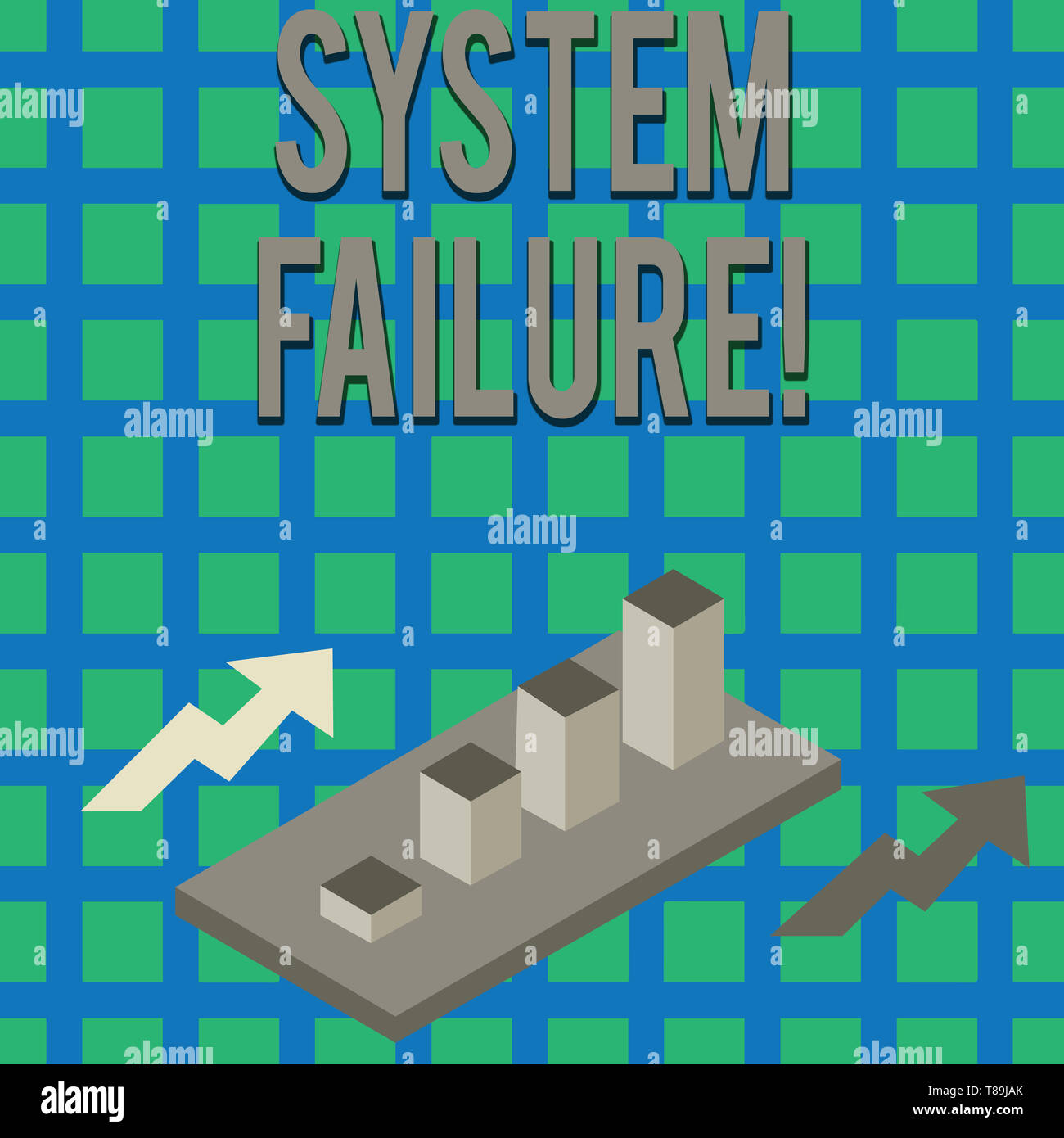 Text sign showing System Failure. Business photo text Occur because of ...