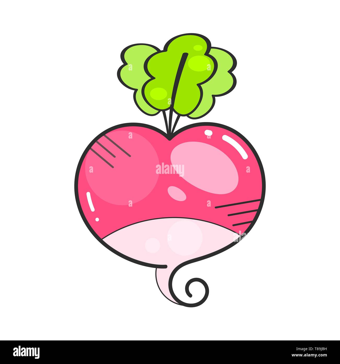 Radish icon in flat style. Isolated object, logo. Vegetable from the ...