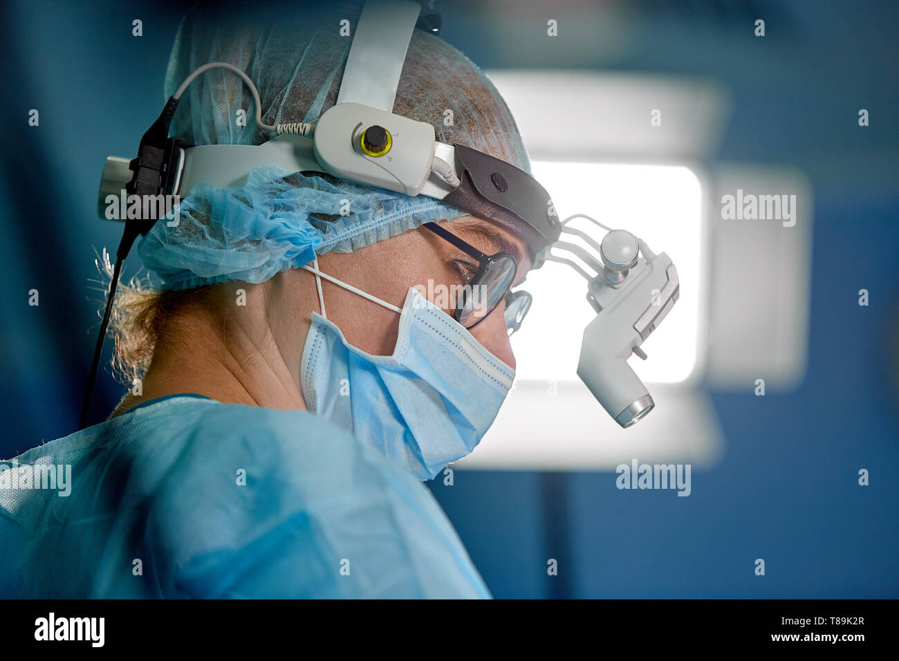 Health care, medical background, surgery concept. portrait of a surgeon ...
