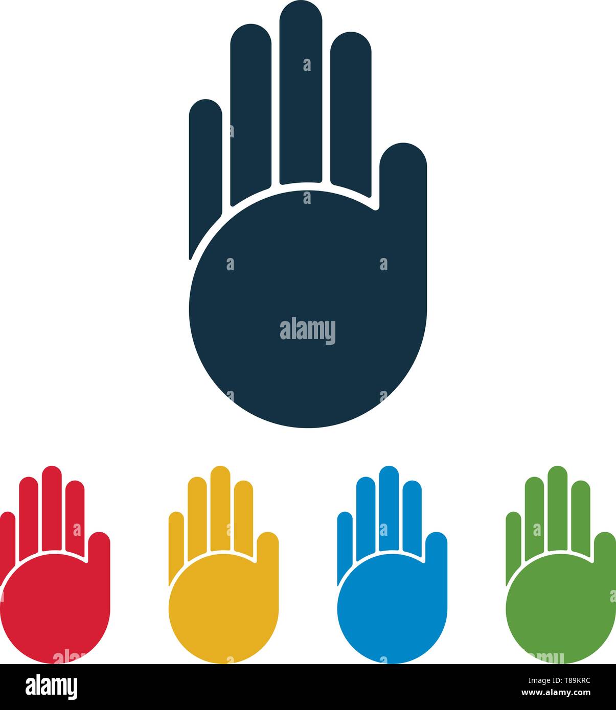 Hand silhouettes on white background. Hand flat icon Stock Vector Image ...