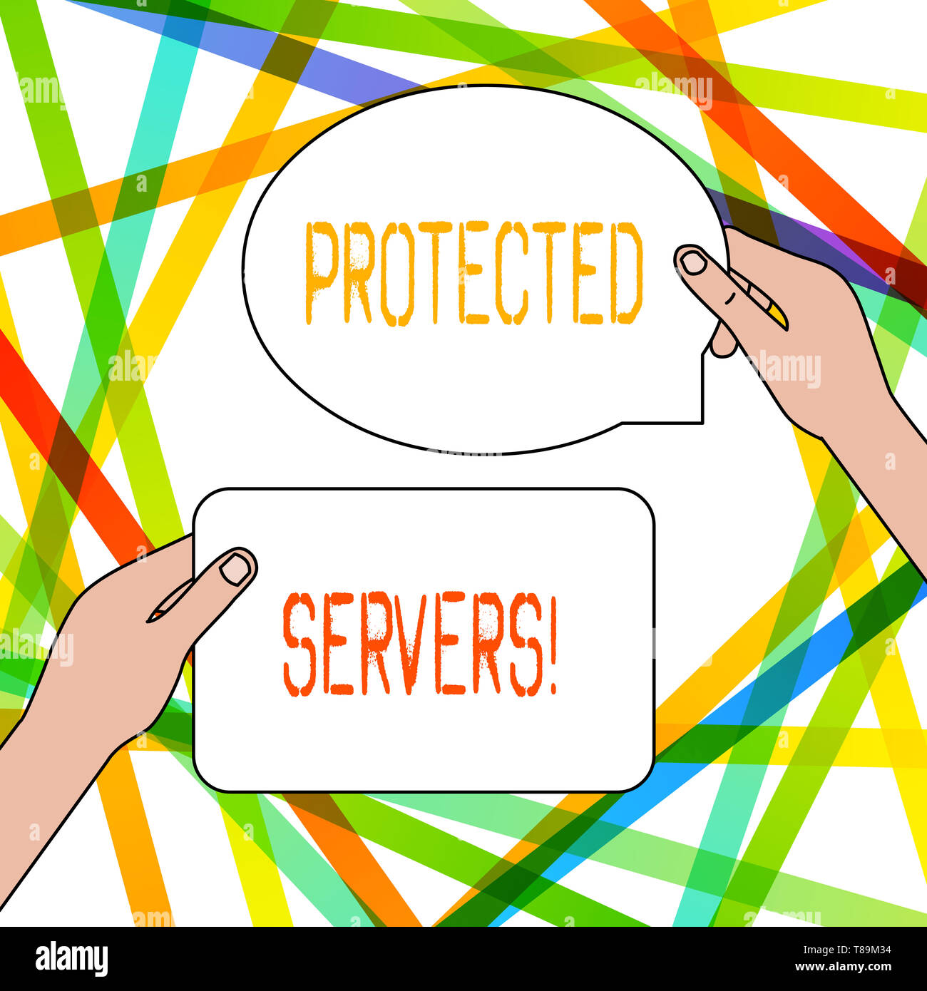 Writing note showing Protected Servers. Business concept for technology ...