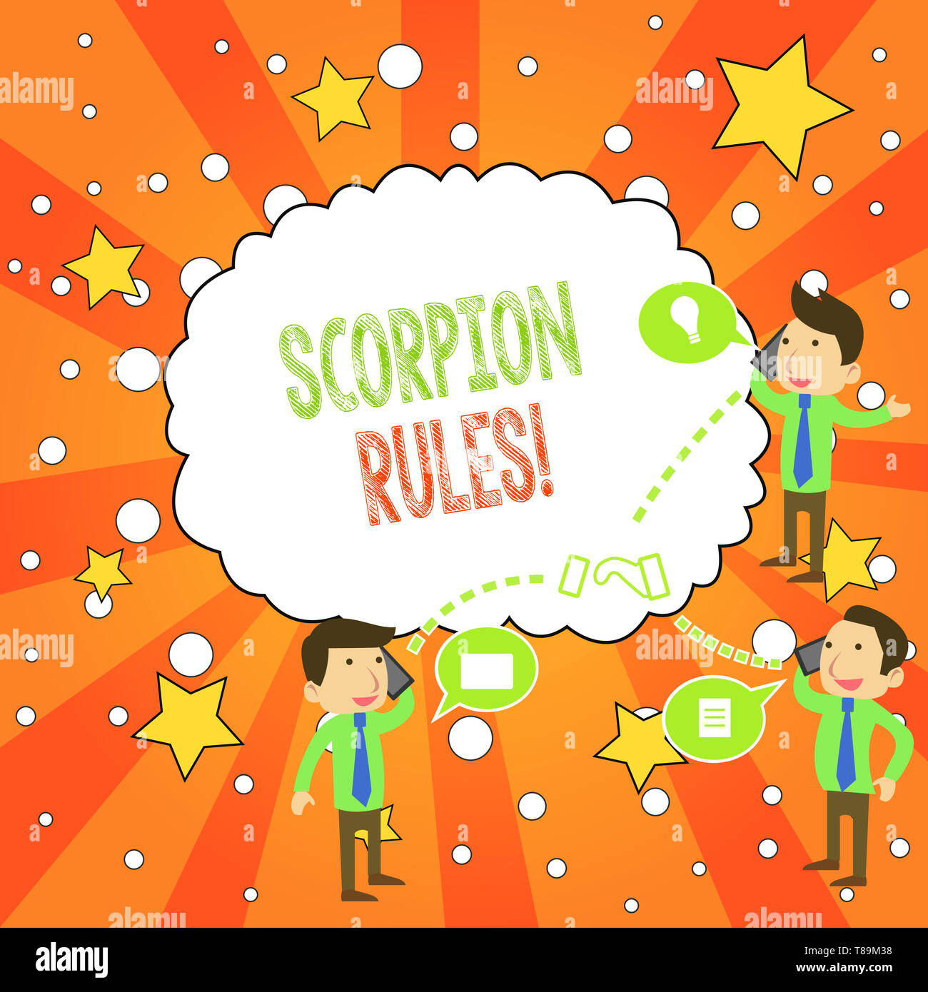 Writing note showing Scorpion Rules. Business concept for Dystopian ...
